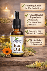 Herbal Ear Drops 1oz Calendula Mullein St Johns Wort | Creation Pharm